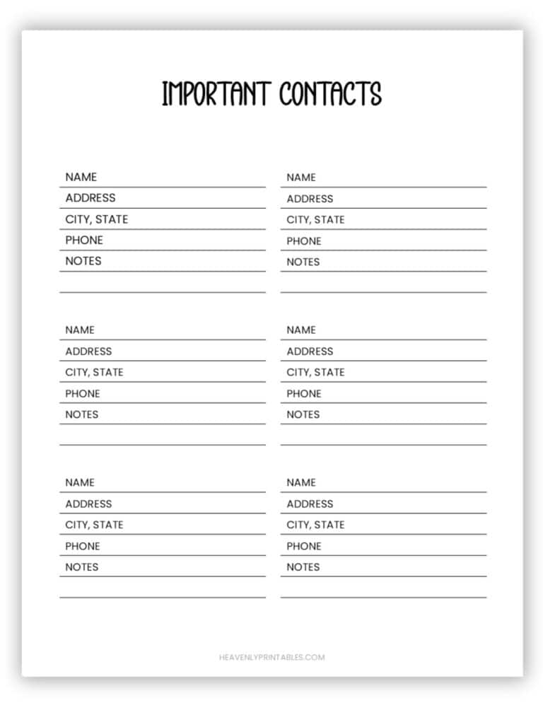 Final Wishes Planner (Free PDF Printable) - Heavenly Printables