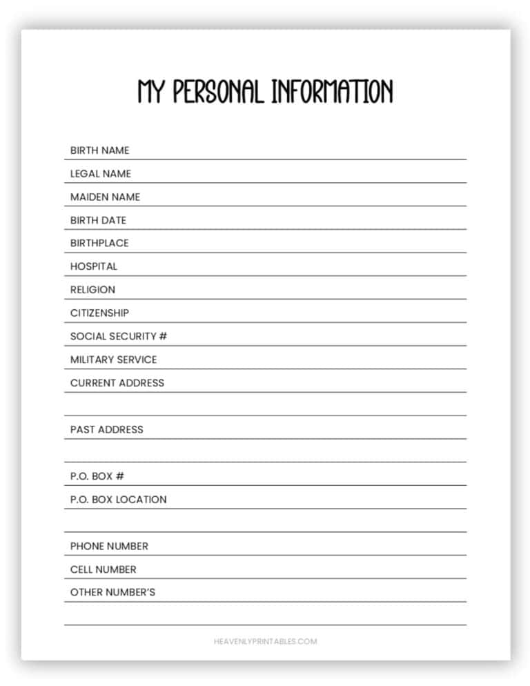 Final Wishes Planner (Free PDF Printable) - Heavenly Printables