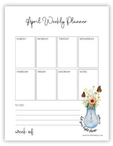 April Calendar Planner (Free PDF Printables) - Heavenly Printables