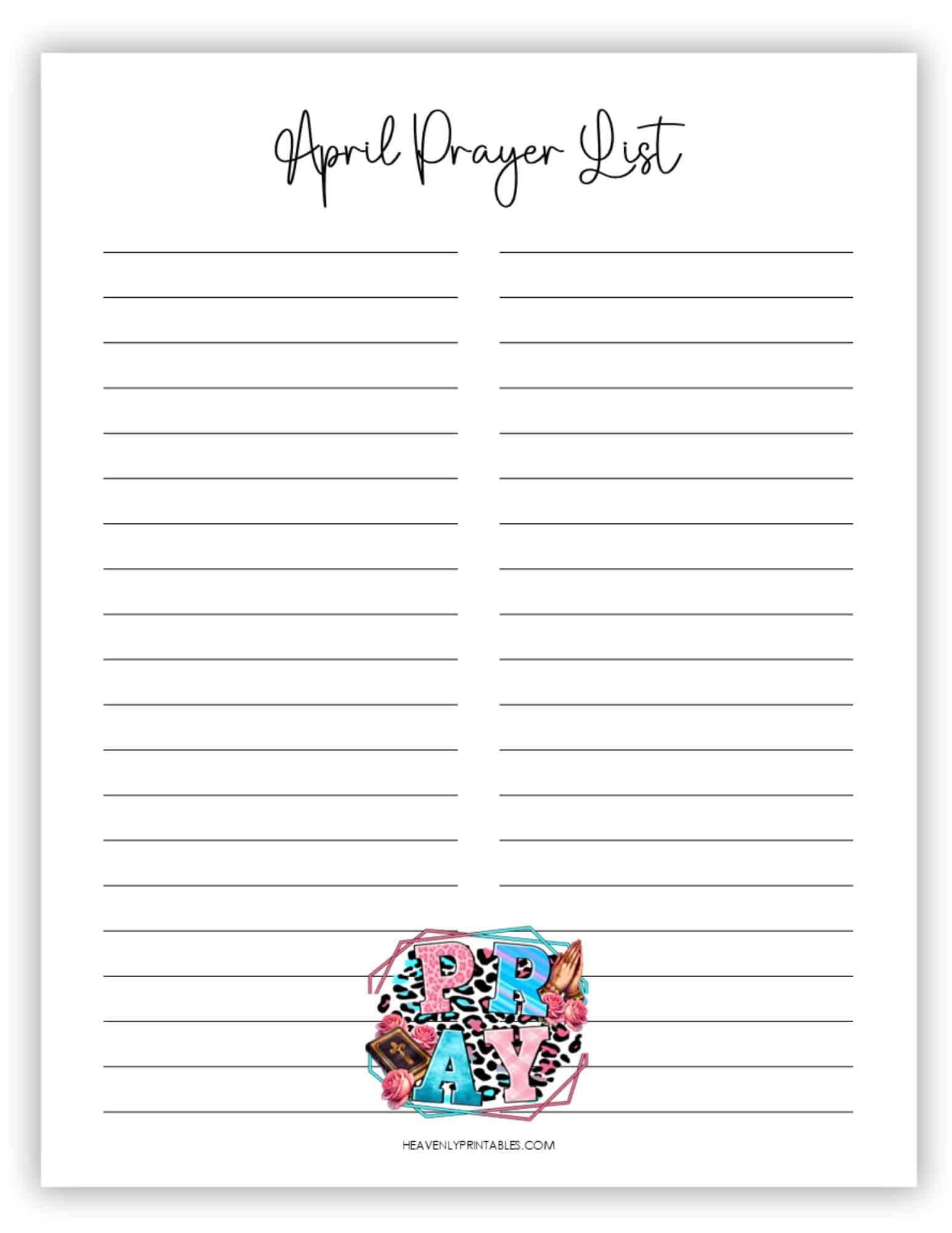 April Calendar Planner (Free PDF Printables) - Heavenly Printables