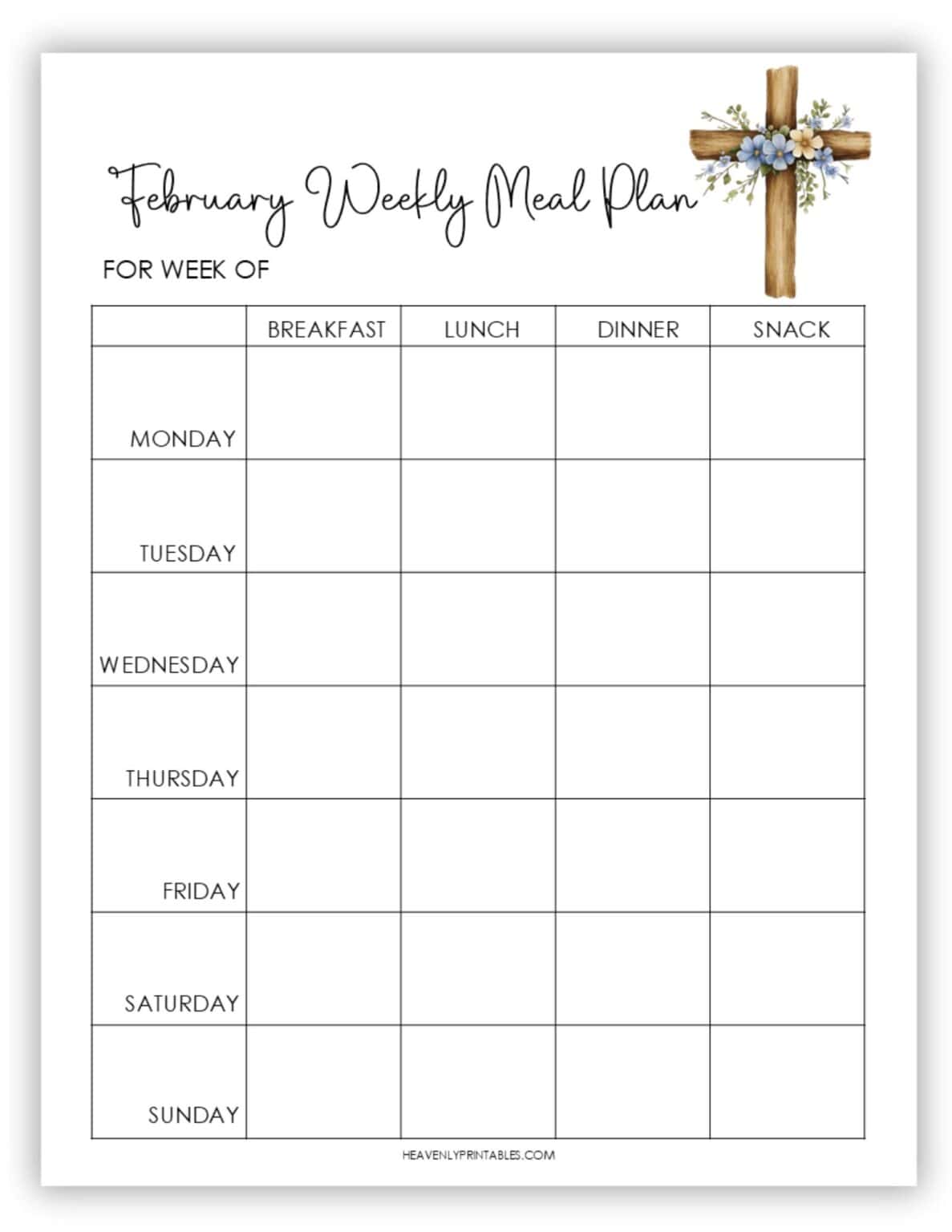 February Calendar Planner (Free PDF Printable) - Heavenly Printables