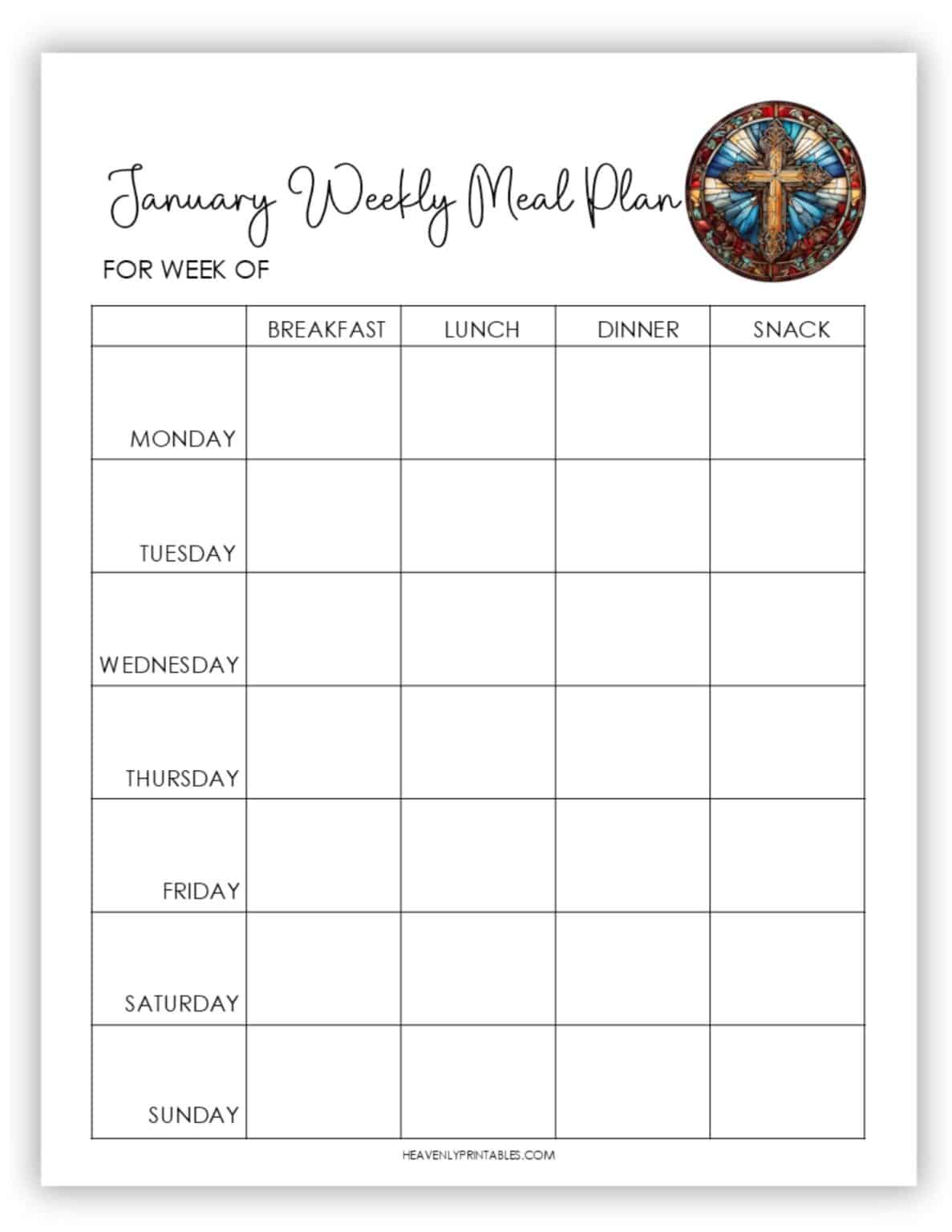 January Calendar Planner (Free PDF Printable) - Heavenly Printables