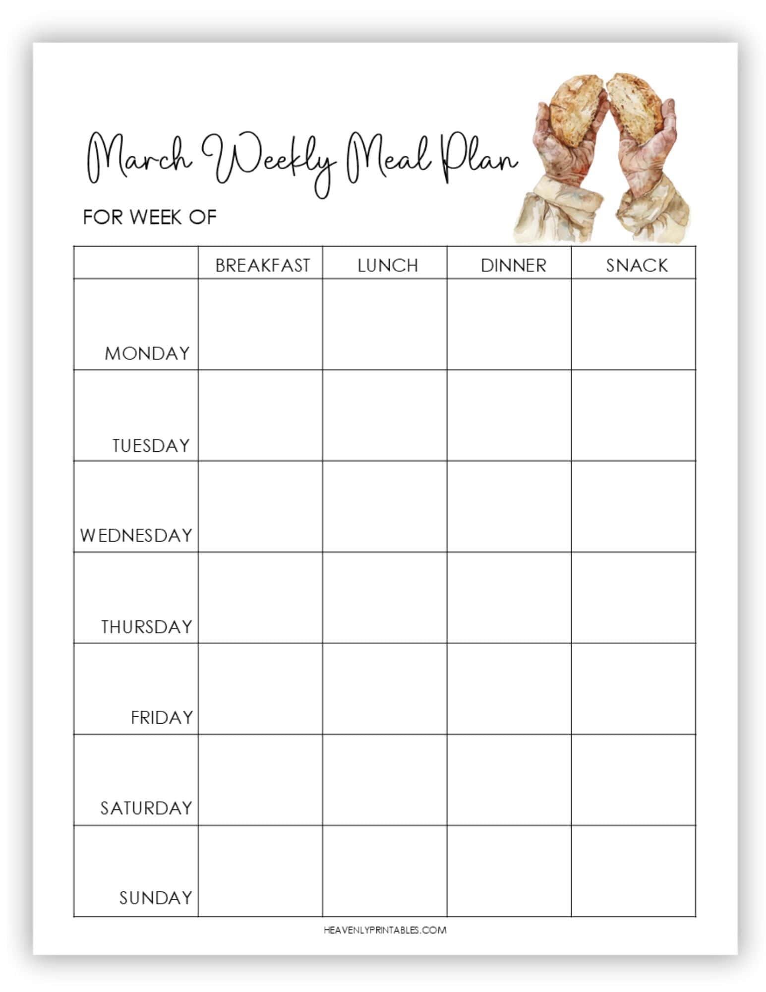 March Calendar Planner (Free PDF Printable) - Heavenly Printables