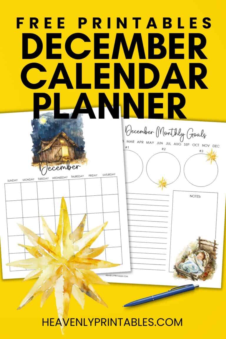 December Calendar Planner (Free PDF Printable) - Heavenly Printables