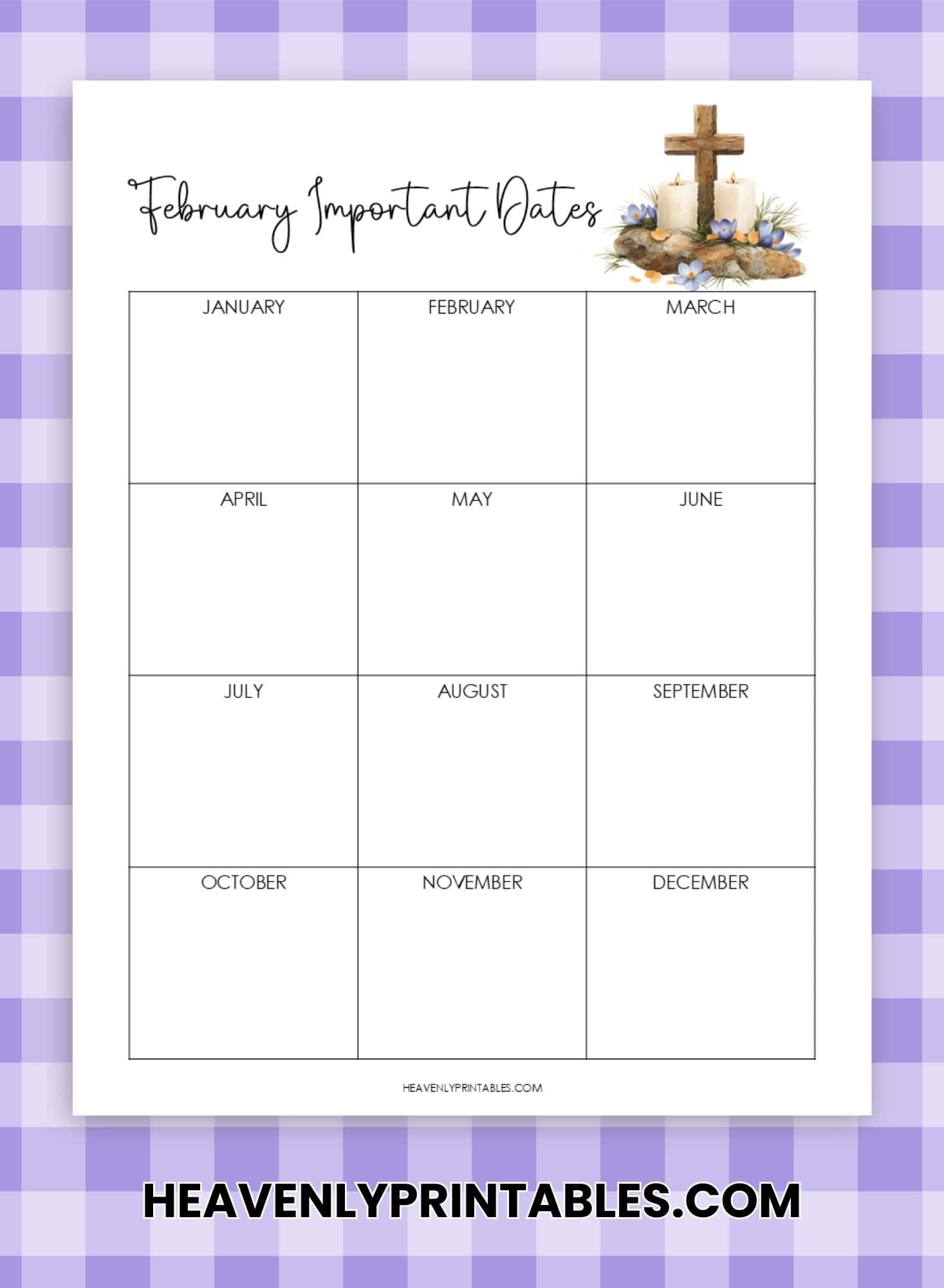 February Calendar Planner (Free PDF Printable) - Heavenly Printables