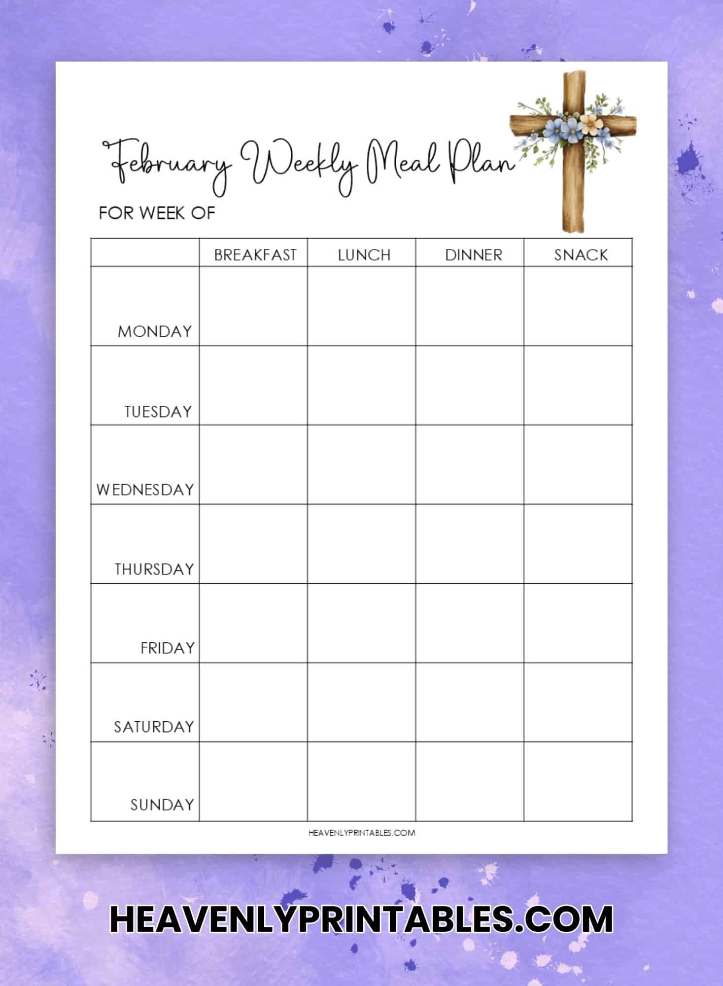 February Calendar Planner (Free PDF Printable) - Heavenly Printables