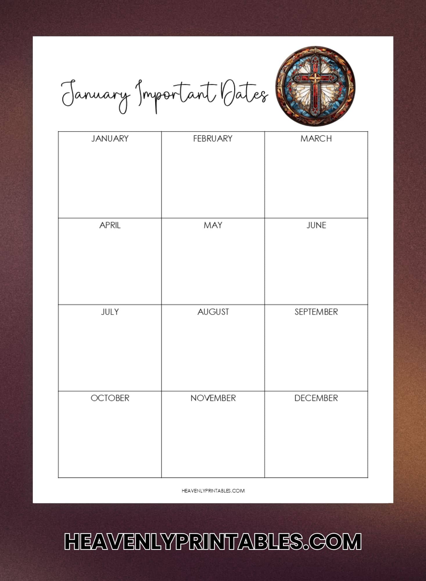 January Calendar Planner (Free PDF Printable) - Heavenly Printables