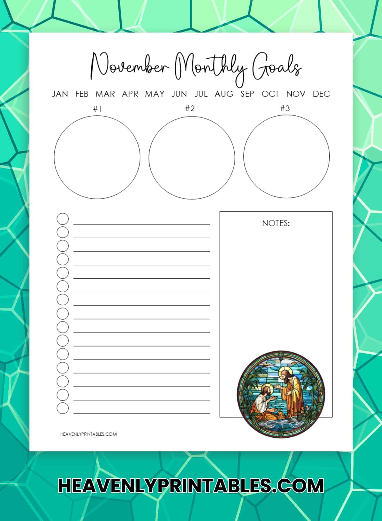 November Calendar Planner (Free PDF Printable) - Heavenly Printables