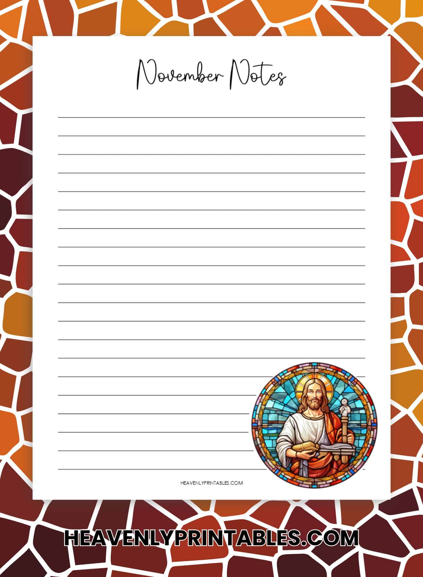 November Calendar Planner (Free PDF Printable) - Heavenly Printables