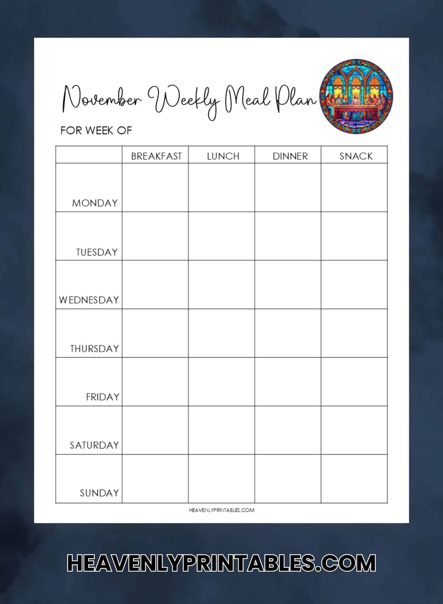 November Calendar Planner (Free PDF Printable) - Heavenly Printables